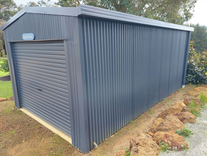 Single Garage Gable Kit- 3m(W) x 5m(L); 1 Roller Door-EB – EzyBlox Sheds and Steel Structures ...